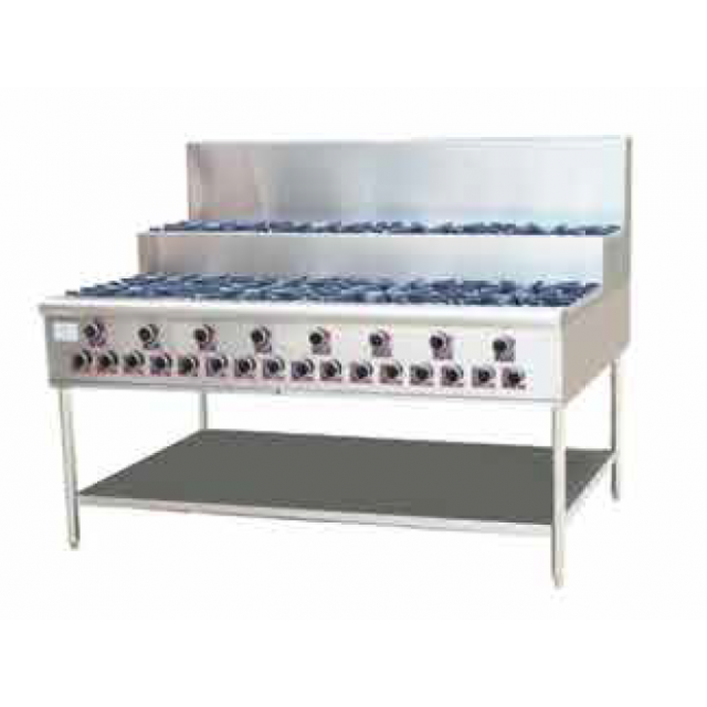 Gas 4 Burner 1 & 2 Ring Open Flame Stove